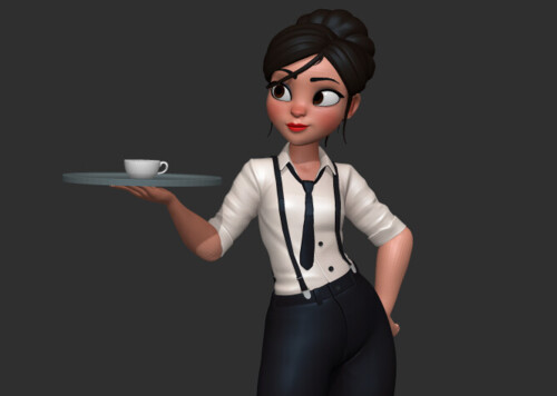Waitress Rig模型-女人模型库-Maya(.ma/.mb)模型下载-cg模型网