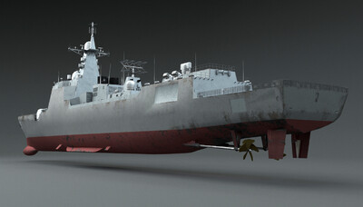 052D型驱逐舰 052D模型-军舰模型库-3ds Max(.max)模型下载-cg模型网