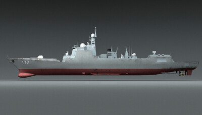 052D型驱逐舰 052D模型-军舰模型库-3ds Max(.max)模型下载-cg模型网