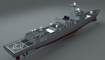 052D型驱逐舰 052D模型-军舰模型库-3ds Max(.max)模型下载-cg模型网
