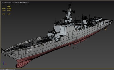 052D型驱逐舰 052D模型-军舰模型库-3ds Max(.max)模型下载-cg模型网