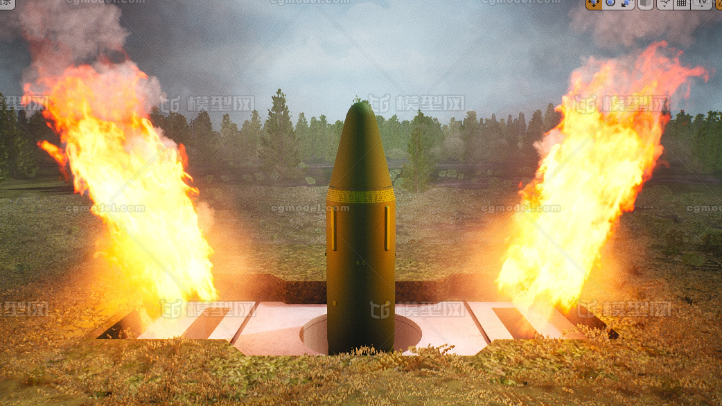 东风5B DF-5B洲际弹道导弹模型-火炮器械模型库-3ds Max(.max)模型下载-cg模型网