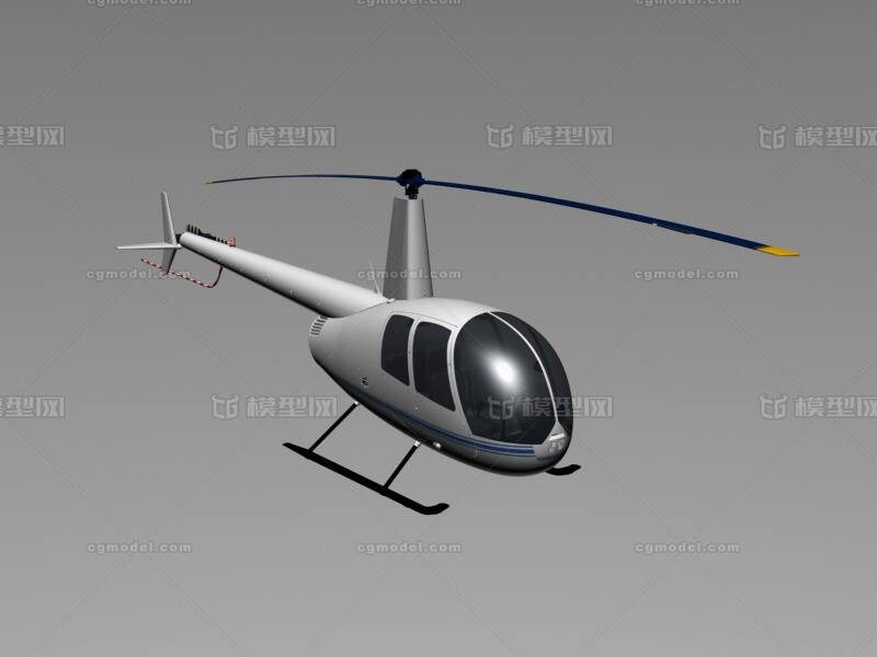 R44 罗宾逊（Robinson）R44雷鸟（RAVEN）直模型-客机/民用飞机模型库-3ds Max(.max)模型下载-cg模型网
