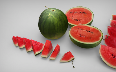 食物类-xigua(西瓜)模型-生鲜果蔬模型库-Maya(.ma/.mb)模型下载-cg模型网