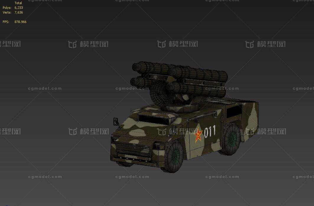 HQ7导弹模型-装甲车／坦克模型库-3ds Max(.max)模型下载-cg模型网