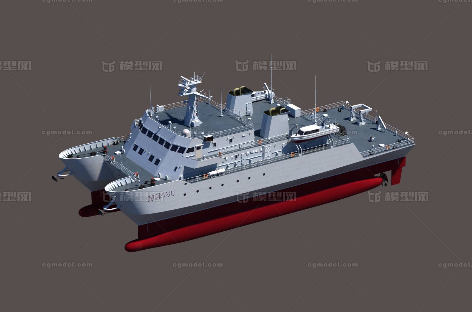 中国海军639a型测量船南测430船模型-军舰模型库-3ds Max(.max)模型下载-cg模型网