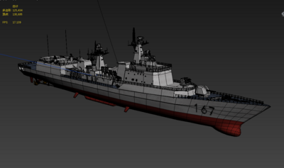 深圳号导弹驱逐舰 旅海级（051B型）导弹驱逐舰模型-军舰模型库-3ds Max(.max)模型下载-cg模型网