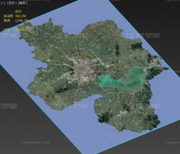 合肥市地形模型卫星贴图3d打印高清效果图3dmax三维地形图模型-地形模型库-3ds Max(.max)模型下载-cg模型网