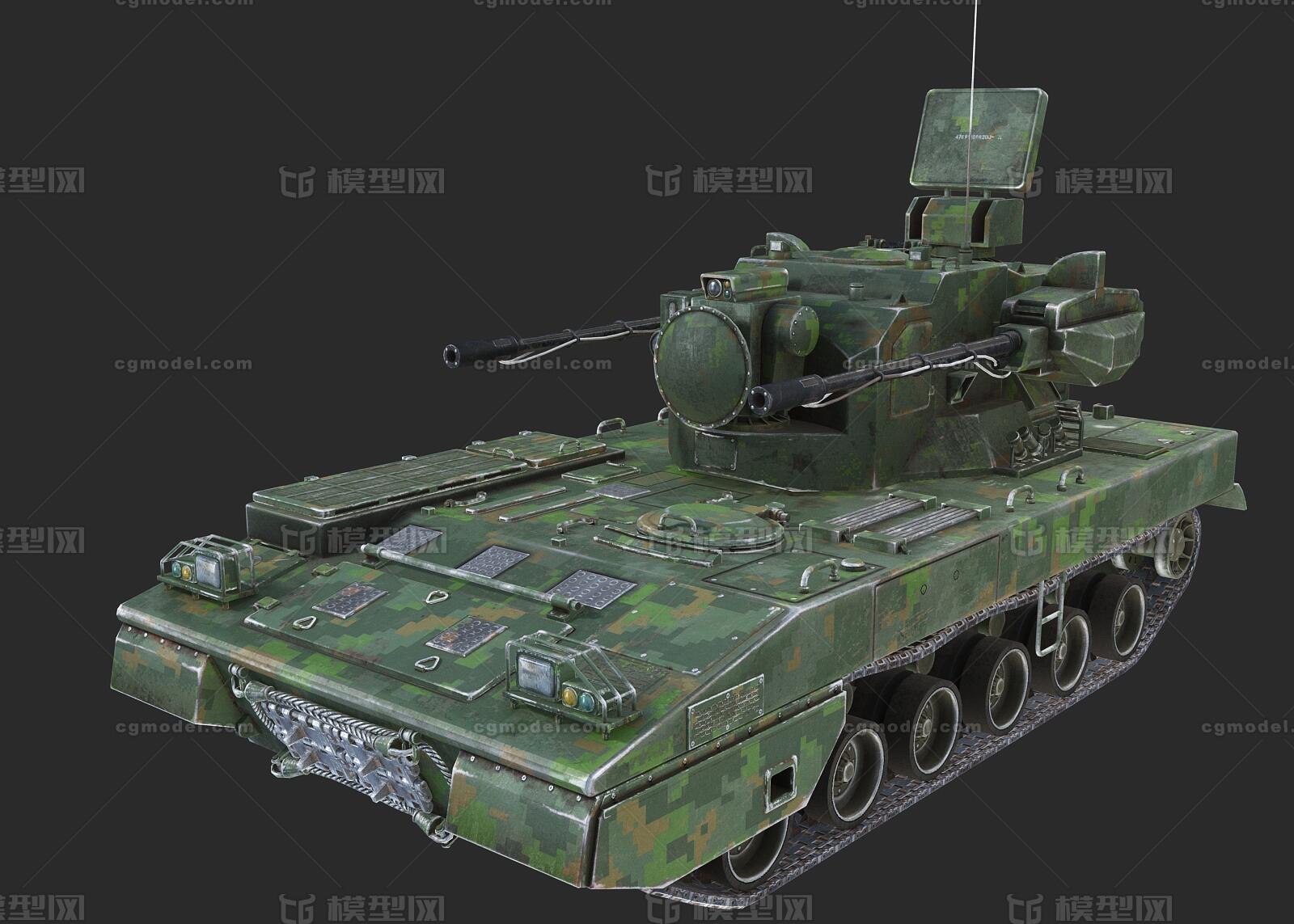 PBR PGZ-009式35mm自行高炮_冰是沉默的水作品_车辆装甲车／坦克车辆装甲车／坦克_cg模型网