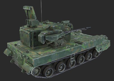 PBR PGZ-009式35mm自行高炮模型-装甲车／坦克模型库-3ds Max(.max)模型下载-cg模型网