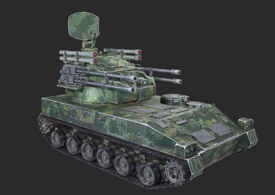 PBR PGZ04式自行高炮模型-装甲车／坦克模型库-3ds Max(.max)模型下载-cg模型网