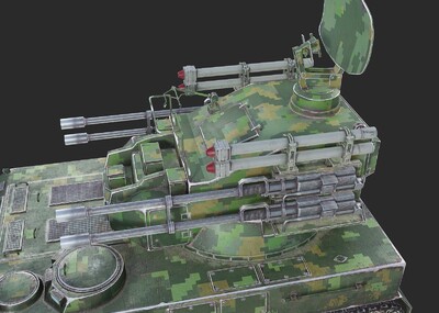 PBR PGZ04式自行高炮模型-装甲车／坦克模型库-3ds Max(.max)模型下载-cg模型网