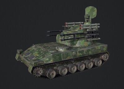 PBR PGZ04式自行高炮模型-装甲车／坦克模型库-3ds Max(.max)模型下载-cg模型网