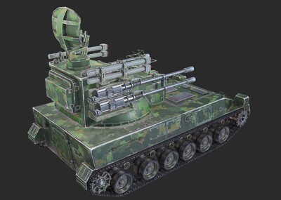 PBR PGZ04式自行高炮模型-装甲车／坦克模型库-3ds Max(.max)模型下载-cg模型网