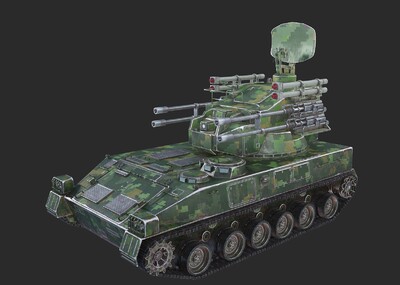 PBR PGZ04式自行高炮模型-装甲车／坦克模型库-3ds Max(.max)模型下载-cg模型网