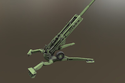 PBR榴弹炮 XM777轻型155毫米口径榴弹炮模型-火炮器械模型库-3ds Max(.max)模型下载-cg模型网