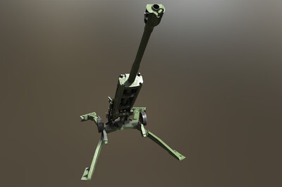 PBR榴弹炮 XM777轻型155毫米口径榴弹炮模型-火炮器械模型库-3ds Max(.max)模型下载-cg模型网