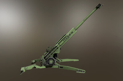 PBR榴弹炮 XM777轻型155毫米口径榴弹炮模型-火炮器械模型库-3ds Max(.max)模型下载-cg模型网