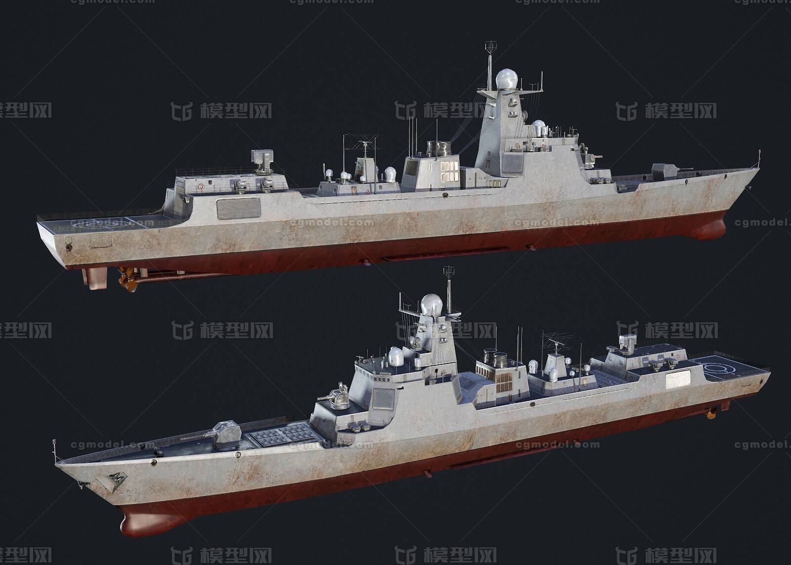 PBR 052D型驱逐舰模型-军舰模型库-3ds Max(.max)模型下载-cg模型网
