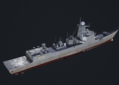 PBR 052D型驱逐舰 052D 旅洋III级驱逐舰 昆明模型-军舰模型库-3ds Max(.max)模型下载-cg模型网