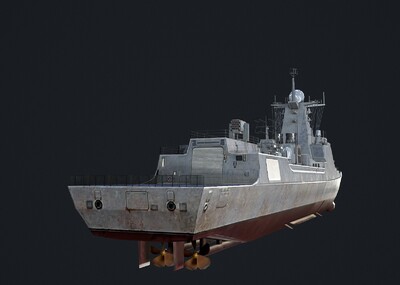 PBR 052D型驱逐舰模型-军舰模型库-3ds Max(.max)模型下载-cg模型网