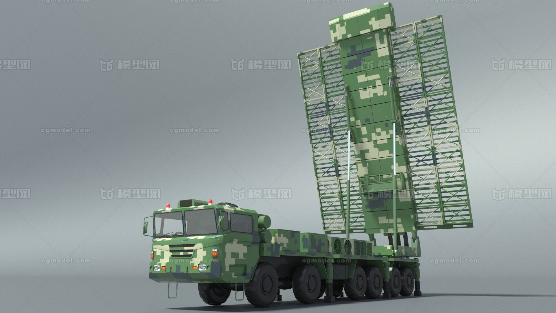YLC-8E反隐身雷达 中远程对空警戒雷达模型-防具模型库-3ds Max(.max)模型下载-cg模型网