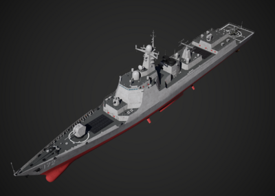 PBR材质 052型驱逐舰模型-军舰模型库-3ds Max(.max)模型下载-cg模型网