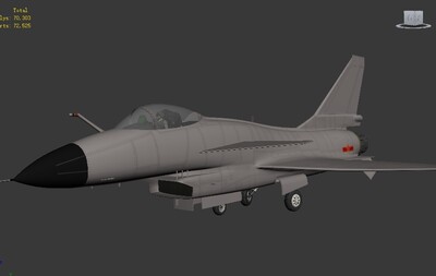 歼-10战斗机 J10模型-客机/民用飞机模型库-3ds Max(.max)模型下载-cg模型网
