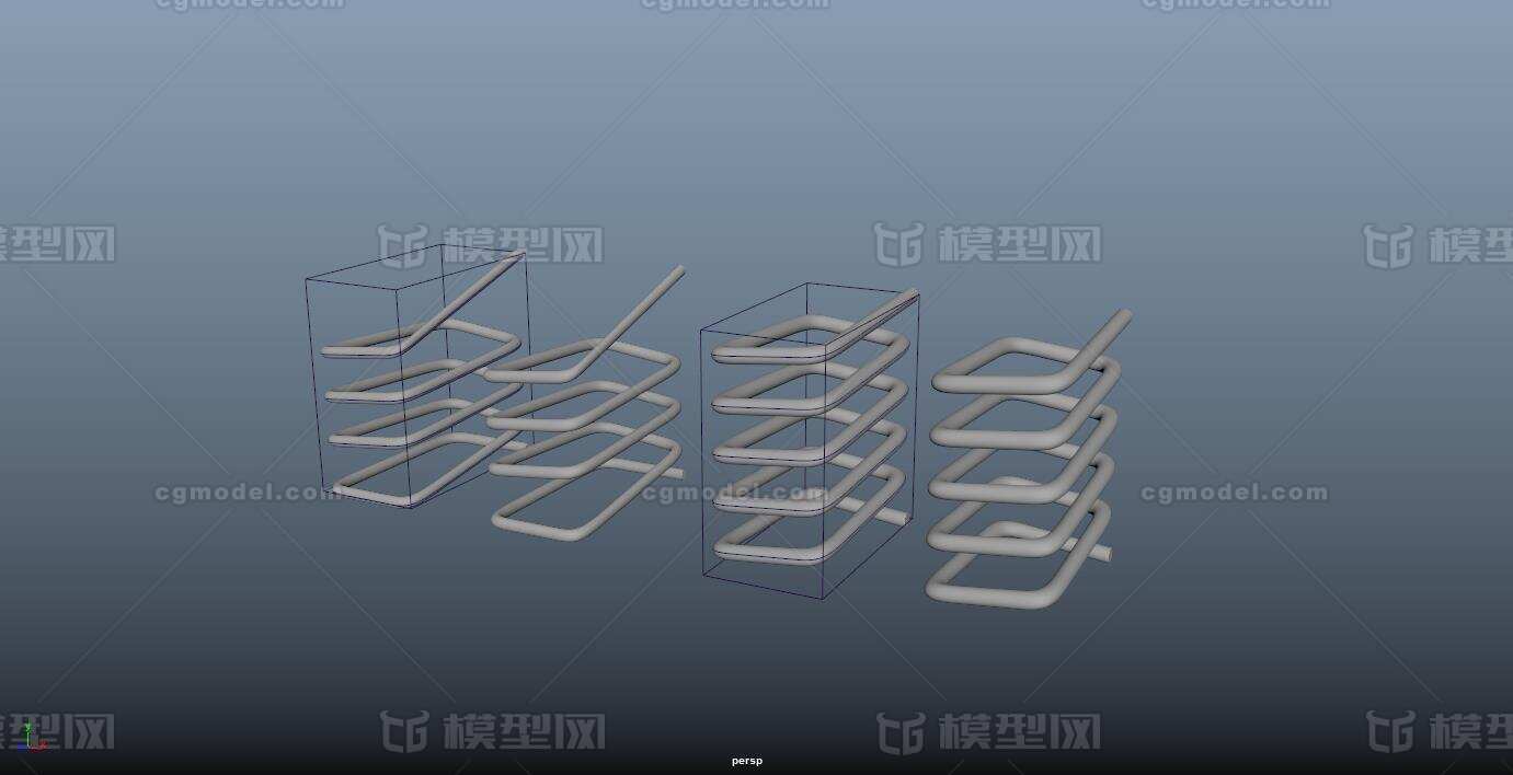 三维方形弹簧模型-五金工具模型库-Maya(.ma/.mb)模型下载-cg模型网