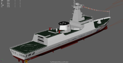 054A版海警船 818型模型-军舰模型库-Maya(.ma/.mb)模型下载-cg模型网