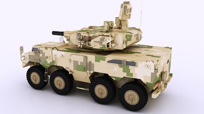 CS-SA5 30毫米轮式自行高炮模型-装甲车／坦克模型库-3ds Max(.max)模型下载-cg模型网