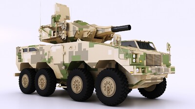 CS-SA5 30毫米轮式自行高炮模型-装甲车／坦克模型库-3ds Max(.max)模型下载-cg模型网