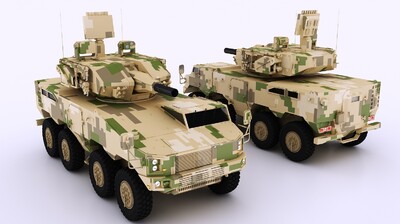 CS-SA5 30毫米轮式自行高炮模型-装甲车／坦克模型库-3ds Max(.max)模型下载-cg模型网