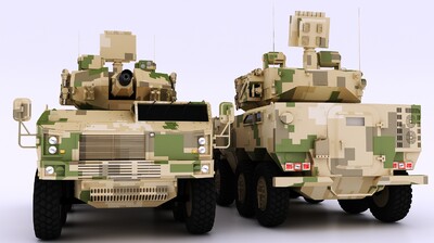 CS-SA5 30毫米轮式自行高炮模型-装甲车／坦克模型库-3ds Max(.max)模型下载-cg模型网