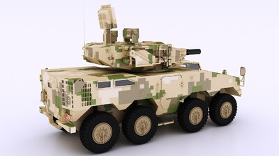 CS-SA5 30毫米轮式自行高炮模型-装甲车／坦克模型库-3ds Max(.max)模型下载-cg模型网