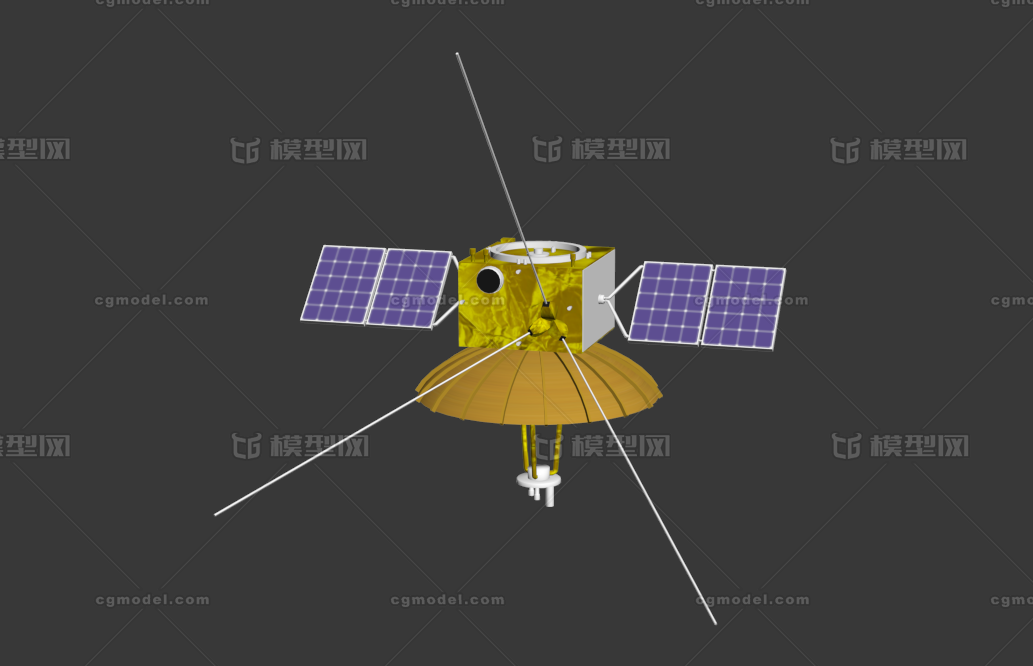 中继卫星 鹊桥中继星模型-人造地球卫星模型库-FBX(.fbx)模型下载-cg模型网