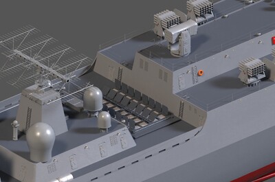 PBR贴图 052D型驱逐舰模型-军舰模型库-3ds Max(.max)模型下载-cg模型网