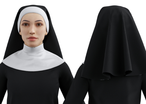 西方修女嬷嬷人物模型骨骼绑定动画面部表情动画模型-女人模型库-FBX(.fbx)模型下载-cg模型网