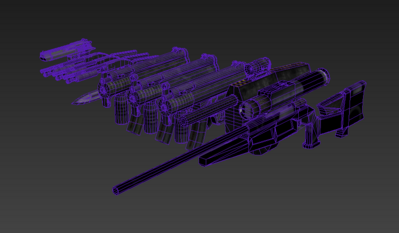多款军事枪械（散弹枪 弹道刀模型-枪械模型模型库-3ds Max(.max)模型下载-cg模型网