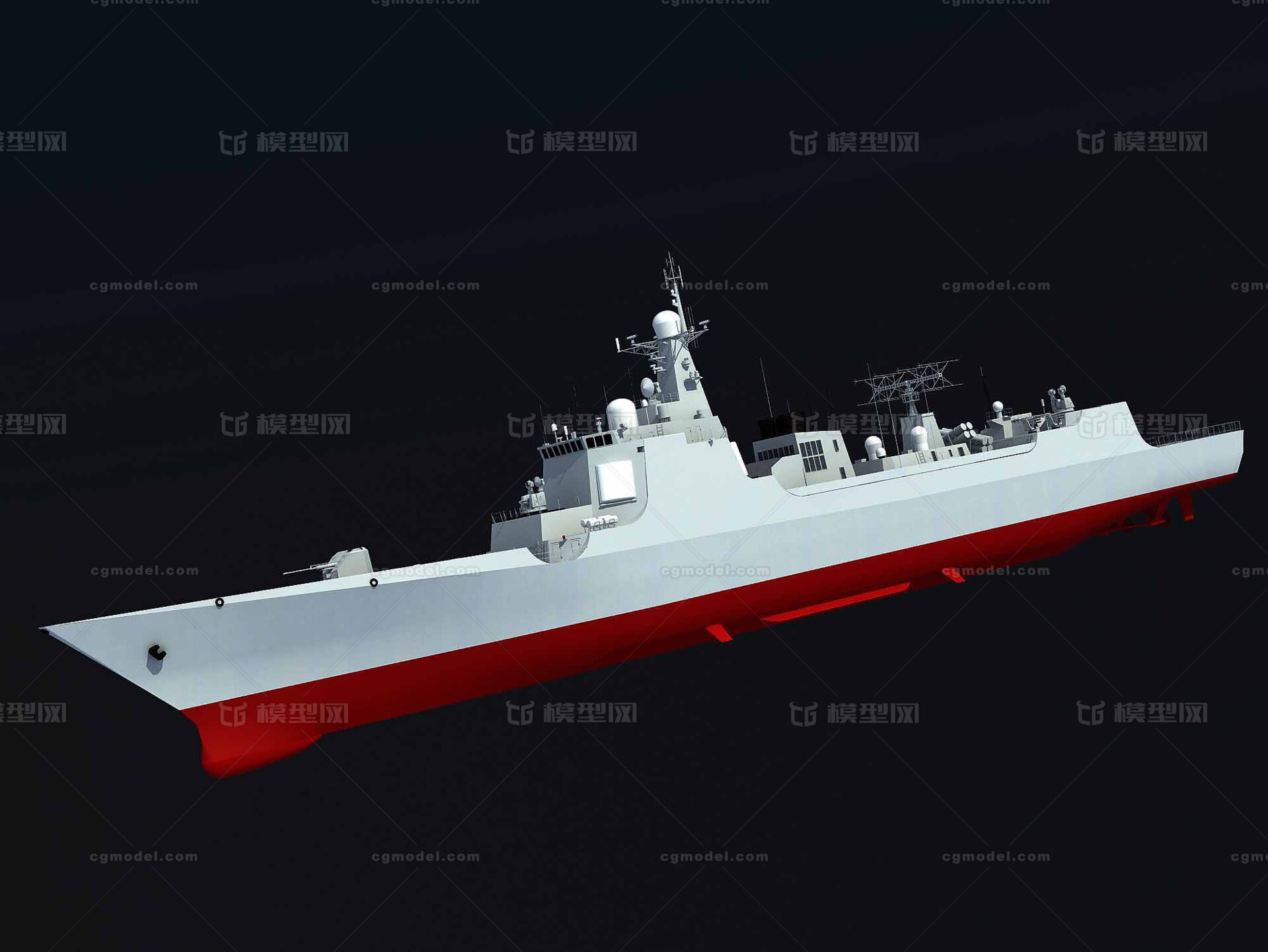 052C驱逐舰模型-军舰模型库-3ds Max(.max)模型下载-cg模型网