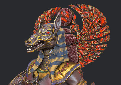 PBR次世代 塞特神模型-异形怪物模型库-OBJ(.obj/.mtl)模型下载-cg模型网