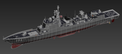 052C导弹驱逐舰模型-军舰模型库-3ds Max(.max)模型下载-cg模型网