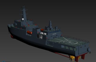 GY820综合保障船 701型综合保障船模型-军舰模型库-3ds Max(.max)模型下载-cg模型网