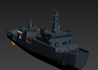 GY820综合保障船 701型综合保障船模型-军舰模型库-3ds Max(.max)模型下载-cg模型网