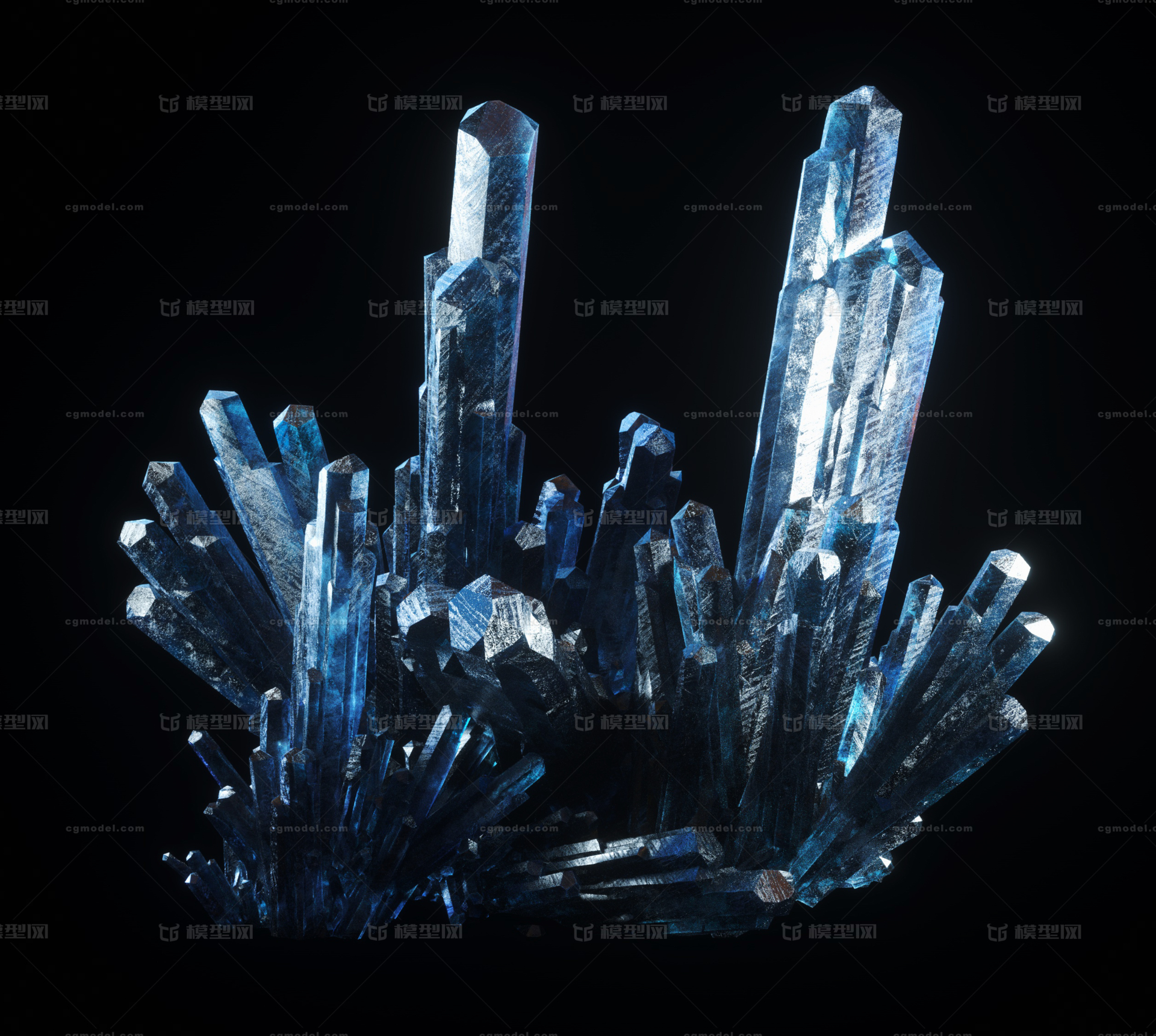 自然界水晶矿石C4DOC渲染器写实渲染模型-石头模型库-Cinema 4D(.c4d)模型下载-cg模型网