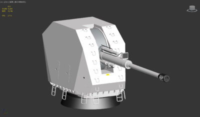 055驱逐舰主炮（HPJ-45型130mm主炮）模型-火炮器械模型库-3ds Max(.max)模型下载-cg模型网