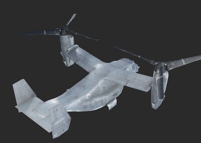 MV-22鱼鹰运输机 次时代简模 SV22 V-22 军用运模型-军用直升机模型库-3ds Max(.max)模型下载-cg模型网