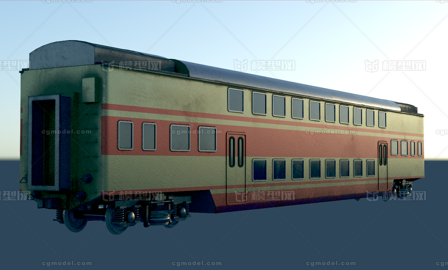 铁路客车 双层模型-火车/轨道车模型库-3ds Max(.max)模型下载-cg模型网