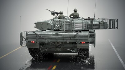 豹2SG主战坦克 含坦克兵模型-装甲车／坦克模型库-3ds Max(.max)模型下载-cg模型网