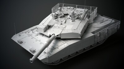 豹2SG主战坦克 含坦克兵模型-装甲车／坦克模型库-3ds Max(.max)模型下载-cg模型网